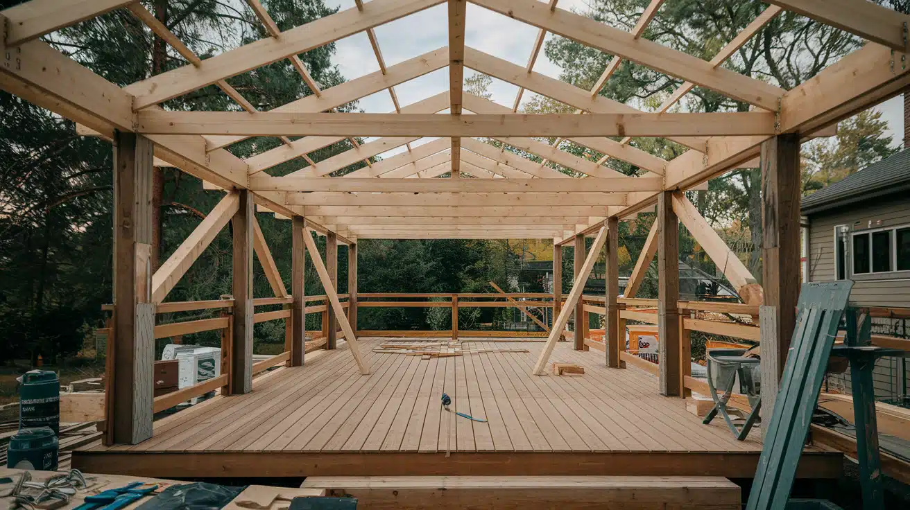 Step-by-Step Tutorial: Roof Over Deck Construction - AlittleDelightful